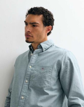 GANT Chemise Oxford classique coupe classique - Vert fonc&eacute;