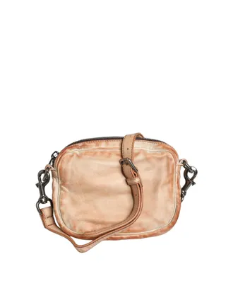 Dolce & Gabbana Mens Vintage Leather Logo Plaque Crossbody Bag Beige Sheep