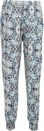 Easy Young Fashion Pantalon dété Long Bohème Floral pour Femme avec Taille Élastique - Pantalon de Plage en Coton 777