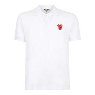 Comme Des Gar&ccedil;ons Stacked Heart Polo - - Tops - Herren - Wei&szlig; - S