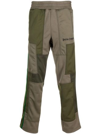 Palm Angels pantalon de jogging &agrave; design patchwork - Vert