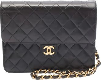 Chanel sac porté épaule matelassé à rabat (1997-1999) - Noir