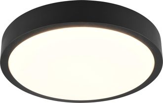 Trio Leuchten Deckenleuchte Iseo 647410102, Holz Schwarz, Schirm Kunststoff wei&szlig;, inkl. 24 Watt LED, Switch Dimmer