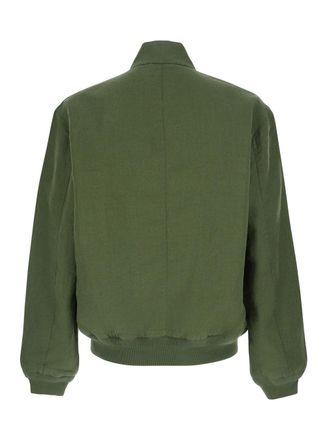 Polo Ralph Lauren Mens Jacket High-Collar Linen Green Coat