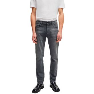 BOSS Herren H-Delaware Delaware Slim-Fit Jeans aus super-softem grauem Denim Grau 33/32