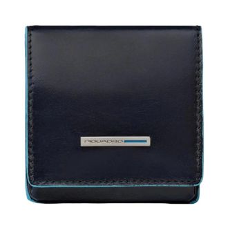 Piquadro Homme, Accessoires, Bleu, Taille: ONE Size Portefeuille Bleu Carr&eacute; avec Fermeture &agrave; Bouton