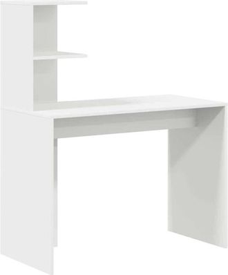 vidaXL Schreibtisch mit Regal Weiß 102 x 50 x 124 cm Holzwerkstoff Vidaxl