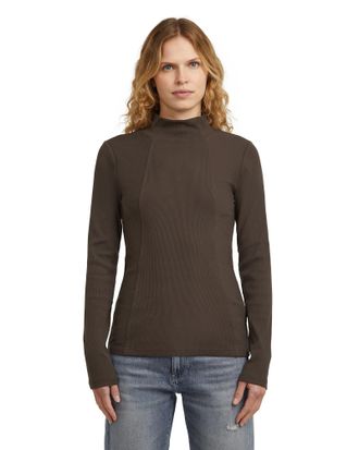 G-Star A line Slim Rib Mock t ls wmn