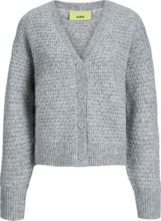 Jack & Jones Damen JXADEN Structure Knit Cardigan, Light Grey Melange, Large
