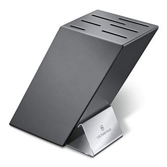 Victorinox by Swiss Army Swiss Modern Messerblock ohne Inhalt, Messer-Aufbewahrung, Platz für 6 Messer, aus Buchenholz, schwarz