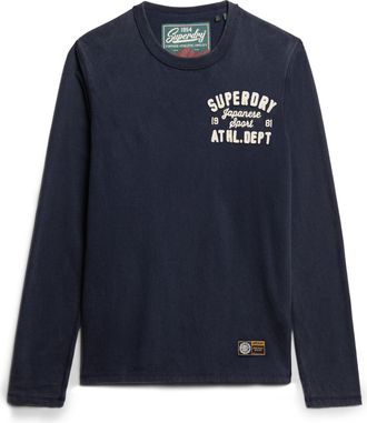 Superdry Herren Vintage Athletic Long Sleeve Top Kräftiges Marineblau XXL