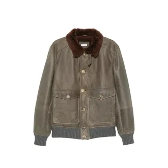 Brunello Cucinelli Shearling-trim Button-up Jacket