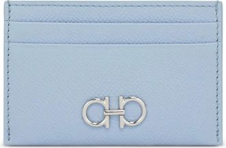 Ferragamo porte-cartes en cuir à motif Gancini - Bleu