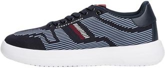 Tommy Hilfiger Baskets &agrave; Semelle Cuvette Homme Modern Knit avec Logo Imprim&eacute;, Bleu (Desert Sky), 45