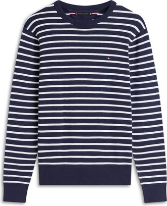 Tommy Hilfiger Leichter Pullover aus Baumwolle mit kleinem Flag-Aufn&auml;her in