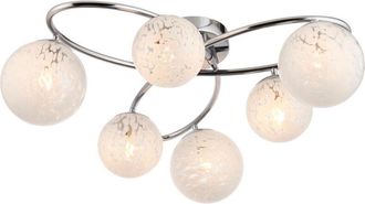 Endon Lighting Maye Plafonnier semi-affleurant en verre &agrave; 6 bras multiples, chrome - Endon