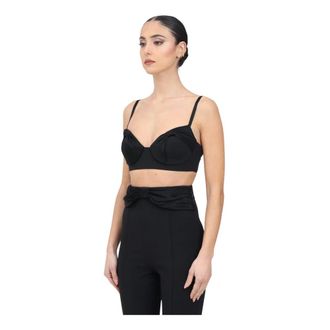 Elisabetta Franchi Femme, Tops, Noir, Taille: 42 FR Top Bustier Noir &Eacute;l&eacute;gant Elisabetta Franchi