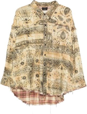 R13 Femme, Blouses et Chemises, Beige, Taille: 42 FR Shirt