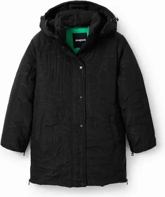 Desigual Femme, Vestes, Noir, Taille: 38 FR Manteau zipp&eacute; matelass&eacute;
