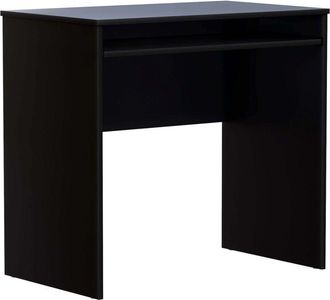 Home Discount Huby Bureau Informatique Compact avec Étagères Meuble de Bureau Table PC H 75 x L 80 x P 48 cm, Noir