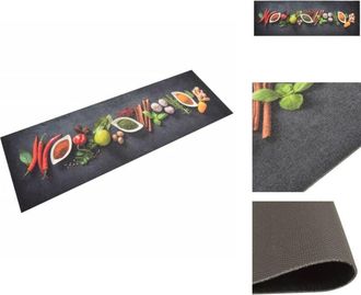 vidaXL K&uuml;chenteppich Waschbar Gew&uuml;rze 60x180 cm Samt - K&uuml;chenl&auml;ufer - Samt - pvc - Rutschfest - Maschinenw&auml;sche