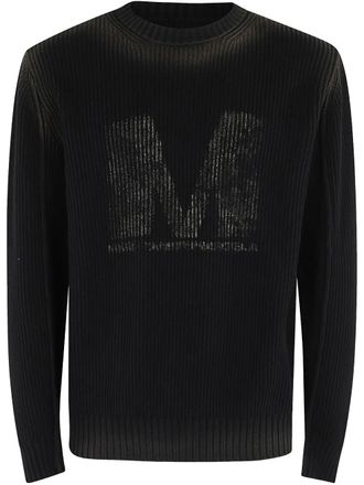 Maison Margiela pull à logo brodé - Noir