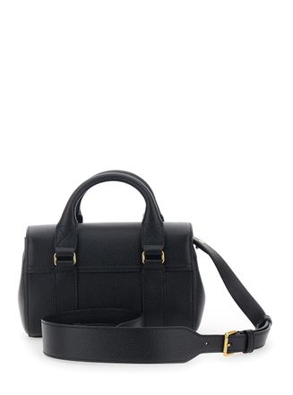 Mulberry Womens Handbag Bayswater Mini Black Pebbled Leather Calf Handbags Hand Bags