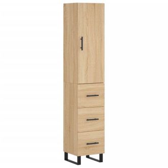 vidaXL Buffet haut Ch&ecirc;ne sonoma 34,5x34x180 cm Bois ding&eacute;nierie vidaXL