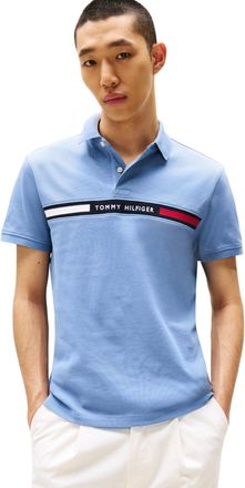 Tommy Hilfiger Herren Poloshirt Kurzarm Chest Insert Regular Fit, Blau (Brisk Blue), XL