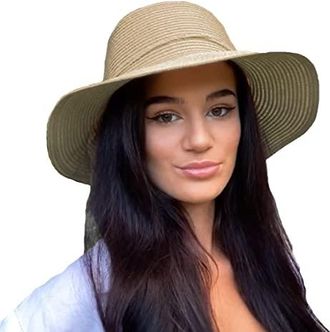 TOSKATOK Chapeau de Soleil dété Pliable pour Femme-Taille Unique-Latte