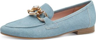 Marco Tozzi Damen Slipper aus Leder mit Blockabsatz, Blau (Lt.Blue Jeans), 41 EU