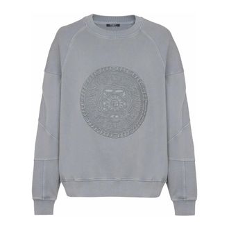 Balmain Sweatshirt mit Bamain M&eacute;daie-Stickerei - - Sweatshirts & Hoodies - Herren - Grau - L