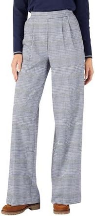 Damart Pantalon Large Maille Milano pour Femme, Coupe Ample, Bleu Prince De Galles, 44