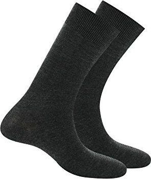 Kindy Pack 2 mi-chaussettes jersey unies anti-odeur - couleur - Anthracite - Pointure - 43-46