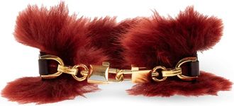 Dolce & Gabbana Schulterriemen f&uuml;r Taschen aus Shearling und Palmellato-Kalbsleder - - Bags - Damen - Rot - ONE SIZE