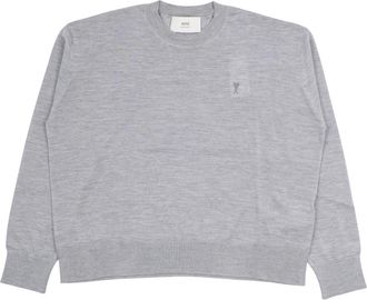 Ami Homme, Pulls, Gris, Taille: XL Hks834Kn0066050 Pull Ras du Cou