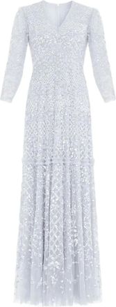 Needle & Thread robe longue Isabella à sequins - Bleu