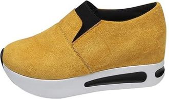 Generic Femme Chaussures Slip-on &agrave; Plateforme Baskets sans Lacets en Daim Grande Taille Semelle &Eacute;paisse L&eacute;g&egrave;res Chaussures de Sport Marche Sneakers Tendances 