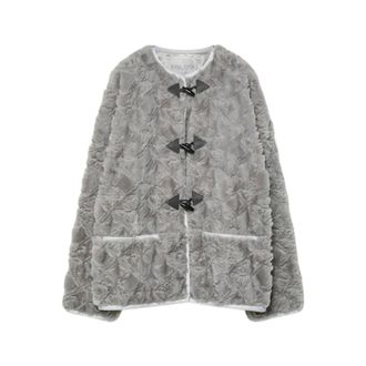 Forte_Forte Chaquet&oacute;n de pelo bot&oacute;n alamar - Femme - Vestes - Gris - Taille: 38 FR