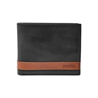 Fossil Brieftasche f&uuml;r Herren Quinn, 100% Leder Bifold schwarz 11,4 cm L x 2,5 cm B x 9,5 cm H ML3653001