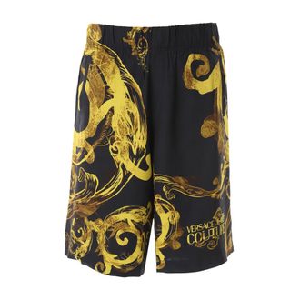 Versace Jeans Couture Aquarell Couture Shorts in Schwarz Gold - - Shorts - Herren - Mehrfarbig - XL