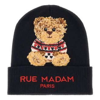 Rue Madam Marvin Love Beanie - - Accessories - Damen - Schwarzk - ONE SIZE