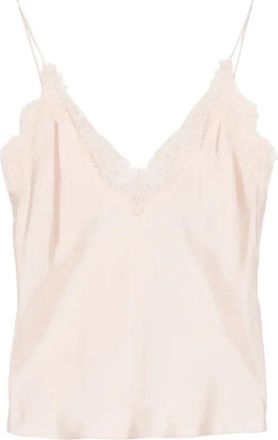 R&oacute;he Femme, Tops, Rose, Taille: 40 FR Lace Silk Camisole Canotta