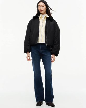 Tommy Jeans Oversize-Bomberjacke mit Kunstpelzkragen in Schwarz