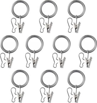 IKEA SYRLIG Vorhangring mit Clip und Haken, 25 mm, vernickelt