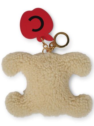 Celine Shearling Key Case - Beige