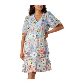 Y.A.S Blumiges Minikleid - - Dresses - Damen - Mehrfarbig - M