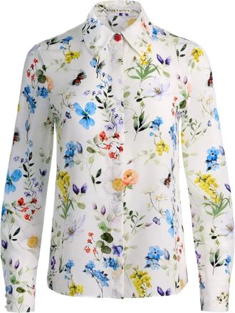 Alice & Olivia Femme, Blouses et Chemises, Multicolore, Taille: 40 FR Willa Silk Blouse