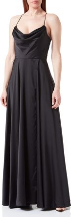 Vera Mont Damen Abendkleid mit Wasserfallausschnitt Schwarz,34