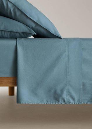 Mango Drap plat en 100 % coton satin Lit 150/160 cm vert for&ecirc;t - Home - Lit 150/160 cm - MANGO HOME